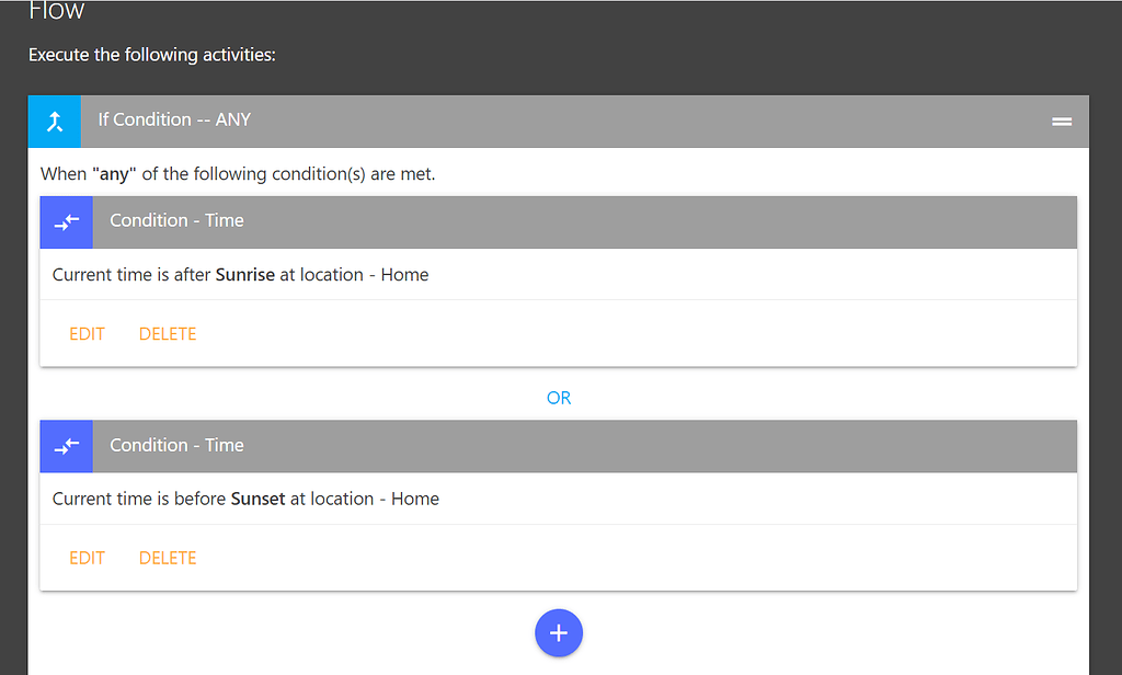 Sunrise Sunset Offset in the flow/condition - SharpTools.io (web) - SharpTools Community